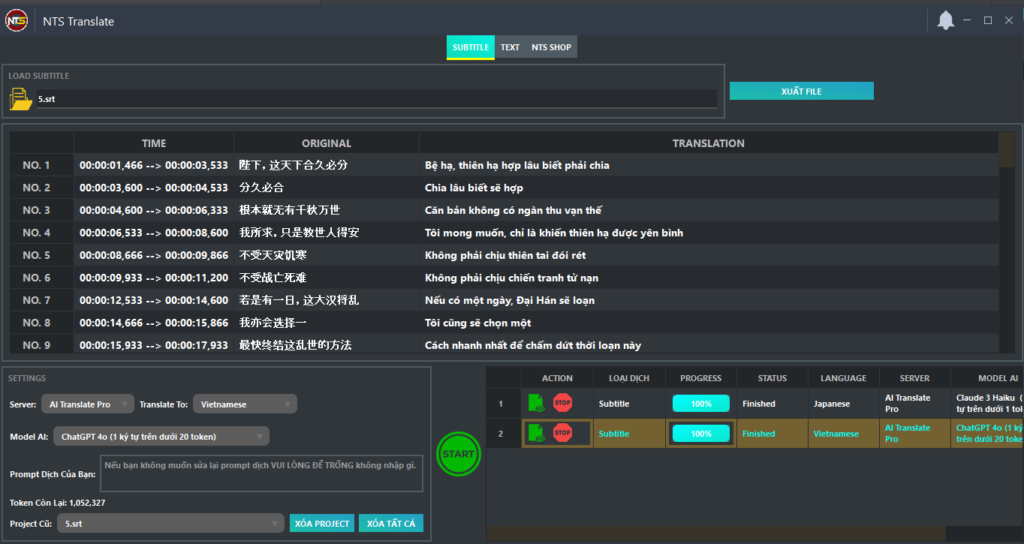 NTS Translator - NTS Tool